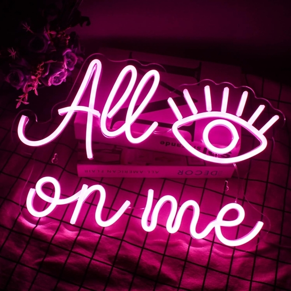 Wanxing | Wall Decor | All Eyes On Me Neon Sign Evil Eye Led Sign Pink ...